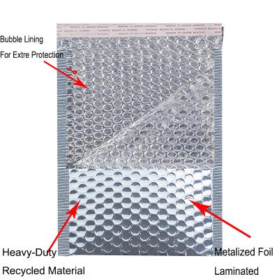 China Low Moq Silver Strong Thick A4 A5 Shockproof Shipping Envelopes Mailing Packaging Padded Express Bubble Mailer for sale