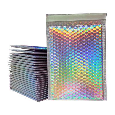 China Low Moq Metallic Poly Mailers Custom Logo Gold Bubble Mailers Yellow Gold Bubble Air  Wrap Envelope for sale