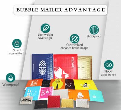 Cina Custom Design High Quality Metallic Padded Envelopes  Gloss Shiny Hot Pink Long Bubble Mailer for Eyelashes in vendita