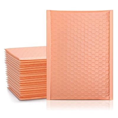 Cina Rose Red Custom Size Logo Printing Waterproof Pink Bubble Mailers Holographic Metallic Polymailers in vendita