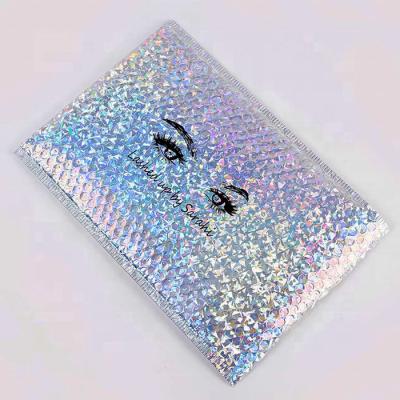 China 4x6 Bulk Holographic Foil Bubble Packaging Rainbow Metallic Bubble Mailer Assorted Sizes for sale