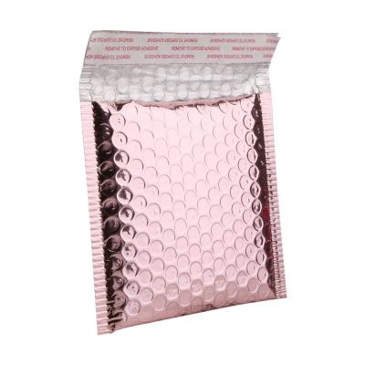 Cina Low MOQ  6 x 10 Inches Rose Gold Holographic Metallic Bubble Mailers for Make Up and Jewelry in vendita