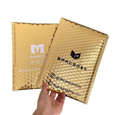 China Custom Designer Gold Shipping Envelopes Mailing Bags Self Seal Adhesive Padded Packaging Poly Bubble Mailers for sale