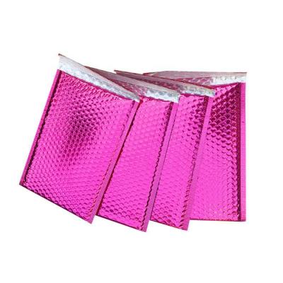 Cina Light Pink Rose Red Glitter Metallic Bubble Envelope Peach Padded Envelopes for Eyelashes in vendita