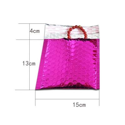 Cina Light Pink Rose Red Glitter Metallic Bubble Envelope Peach Padded Envelopes for Eyelashes in vendita