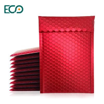 Cina Red Shiny Metallic Aluminum Foil Bubble Mailer Compostable Enveloppe Bulle with Stock Size in vendita