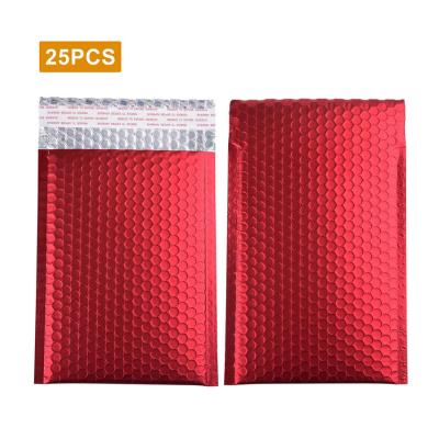 Cina Red Shiny Metallic Aluminum Foil Bubble Mailer Compostable Enveloppe Bulle with Stock Size in vendita