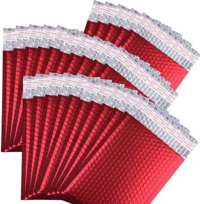 Cina Red Shiny Metallic Aluminum Foil Bubble Mailer Compostable Enveloppe Bulle with Stock Size in vendita