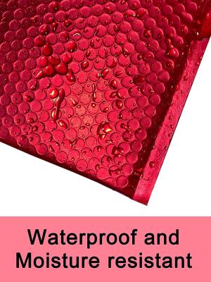 Cina Red Shiny Metallic Aluminum Foil Bubble Mailer Compostable Enveloppe Bulle with Stock Size in vendita