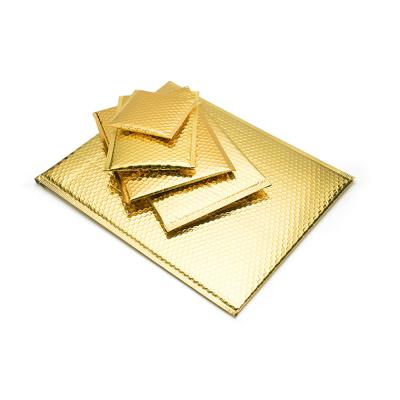 China Metallic Gold Bubble Mailers Poly Light Black Aluminum Foil Gold Mailing Bubble Envelopes 6x9 for sale