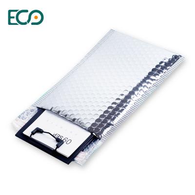 Cina Silver Shiny Large Metallic Poly Glitter Mailing Bags Luxury Padded Silver Bubble Mailer for Books in vendita