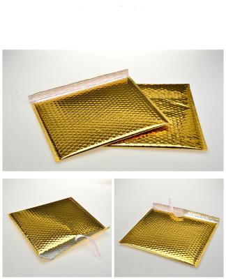 China Light Gold Shiny Glossy Metallic Bubble Mailer Shipping Packaging for sale