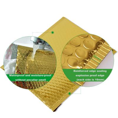 China Light Gold Shiny Glossy Metallic Bubble Mailer Shipping Packaging for sale