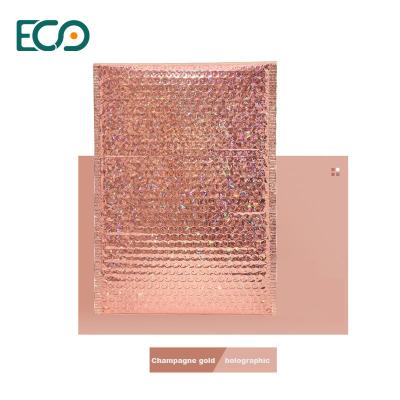 China Gold Pink Eco Friendly Bubble Mailer Expandable Holographic Shiny Te koop