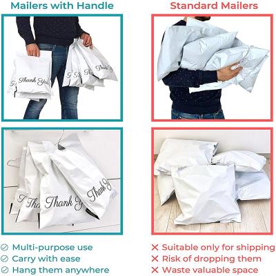 Cina Design Custom Logo White Clothing Shipping Courier Packaging Express Bag Mailing Bags Poly Mailer With Handles in vendita