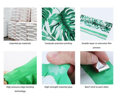Cina Custom Printing Green Big Flap Lock Courier Postage Polythene Bag Self Seal Poly Mailers 14.5x19 Mailing Bags With Logo in vendita