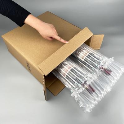 China Wholesale PA PE Nylon Air Column Bag Wine Bottle Protective Packaging with Shipping Express Box for sale