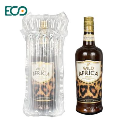 China Fragile Article PAPE Strong Material Air Filling Wrap Travel Wine Bottle Protective Air Column Bag For Wine Champagne for sale