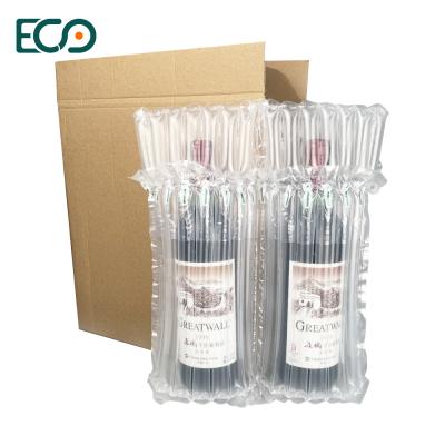China Easy To Tear Double Inflatable Packaging Fast Air Intake Air Column Bags Bottle Wrap Wine Airbag Te koop