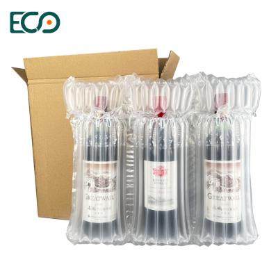 China Low MOQ Eco Friendly Wine Airbag Air Filling Material Plastic Wrap Packaging Air Column Pack for Wine Bottle Te koop