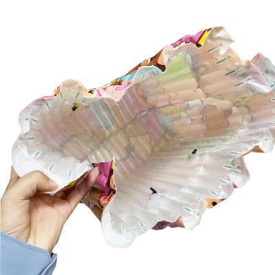 China Eco Friendly White Nonwoven Fabric Air Column Packaging Colorful Cushion Bag Fragile Article Inflatable Wine Wrap for sale