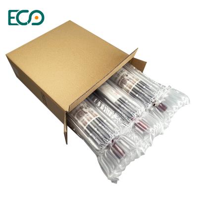 China Wholesale 3 Wine Bag Air Column Packaging Bag Inflatable Protective Wine Bottle Bubble Film Wrap with Wine Carton à venda