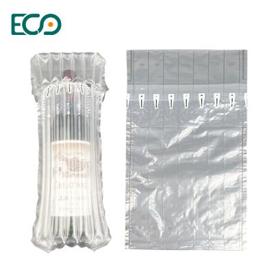 China Eco Friendly PAPE Transparent Strong Bubble Air Wrap Air Column Bag for Wine Bottle Protective Packaging Te koop