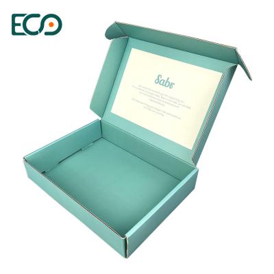 China 9x6x2 Mint Green Shipping Boxes Custom Logo Cardboard Mailer Box For Wig Human Hair Clothing Gift Te koop