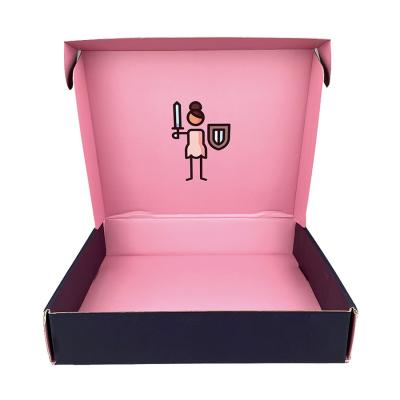 Cina China High Quality Pink And Navy Blue Kraft Paper Box Customized Gift Packaging Mailer Box in vendita