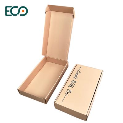 China Khaki Corrugated E-Flute Box Long Mailer Box With Brand Logo for Small Business Low MOQ Te koop