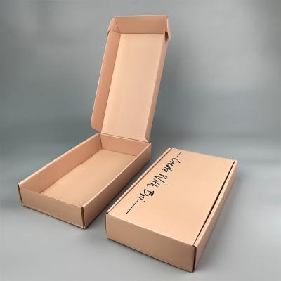 China Khaki Corrugated E-Flute Box Long Mailer Box With Brand Logo for Small Business Low MOQ Te koop