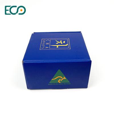 Cina Gold Stamping Logo Printing Navy Blue Mini Paper Gift Box For Cosmetic Products in vendita