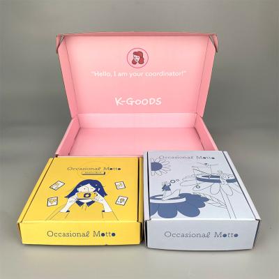 Cina Personalized  Light Blue Macaroon Color Print Small Cardboard Gift Mailer Box in vendita