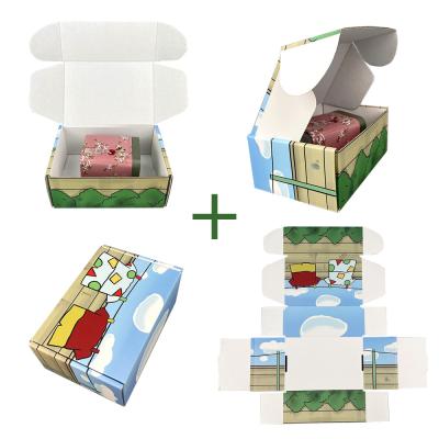Cina Cartoon Design Corrugated Mailer Box Baby Clothing Dress  Shipping Box in vendita