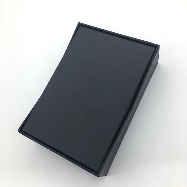 Quality Wholesale Recyclable Customized Logo Black Rigid Paper Packaging Box With Silver for sale