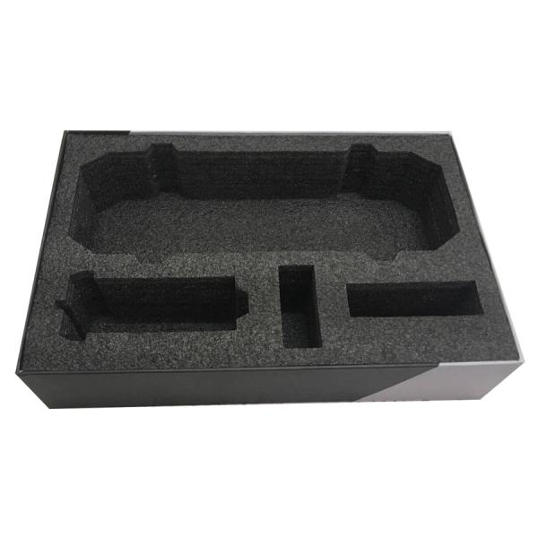 Quality Wholesale Recyclable Customized Logo Black Rigid Paper Packaging Box With Silver for sale