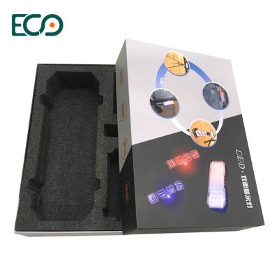 China Lid And Base Gift Packaging Blacpaper Box With Gold Foil Stamping EVA Insert for sale