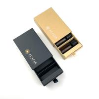 Quality Luxury Sliding Box With Ribbon Rope Gift Sleeve Drawer Box Packaging Black Large for sale