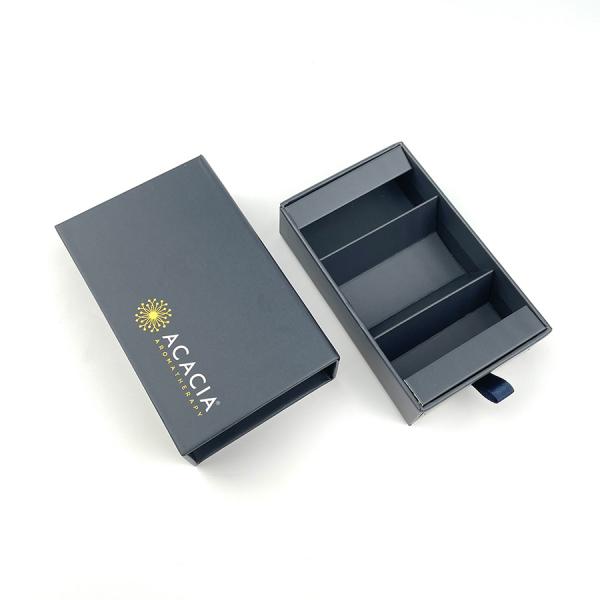 Quality Luxury Sliding Box With Ribbon Rope Gift Sleeve Drawer Box Packaging Black Large for sale