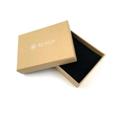 China Kraft Small Top And Bottom Jewelry Boxes For Women Black Foam Insert Small Rigid Vintage Jewelry Box à venda