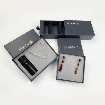China Jar And Jewelry Small Gift Box Custom Logo Jewelry Packaging Earring Necklace Bracelet Luxury Cardboard Box With Velvet Insert Te koop