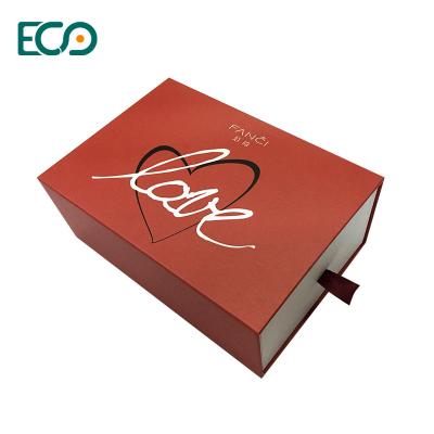 China Luxurious Kraft Paper Hard Cardboard Drawer Boxes for Belt Tie Underwear Wallet for sale
