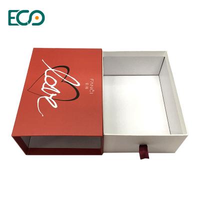 China Luxurious Kraft Paper Hard Cardboard Drawer Boxes for Belt Tie Underwear Wallet for sale