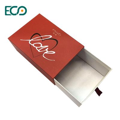China Luxurious Kraft Paper Hard Cardboard Drawer Boxes for Belt Tie Underwear Wallet for sale
