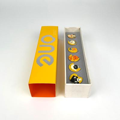 China Yellow Jewelry Box Storage Necklace Ring Luxury Paper Drawer Box Rigid Gift Box Te koop
