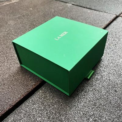 China Dark Green Square Rigids Gift Box Folding Magnet Sticky Luxurious Turquoise Box Package à venda