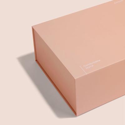 China Naked Pink Orange Blank Rigid Book Box Cardboard Promotional Gift Packaging Paper Rigid Box In Bulk Te koop