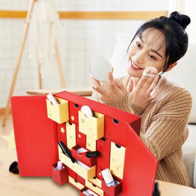 China Custom Christmas Advent Calendar Box Empty Luxury Cardboard Gift Beauty Cosmetic Packaging Countdown Paper Box Te koop