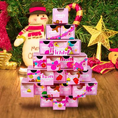 China Custom Cardboard Nail Polish Cosmetic Christmas Advent Calendar Gift Packaging Box Te koop