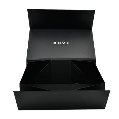 Cina Long Black Folding Gift Watch Box Machinery Rigid Box With Silver Stamp Logo Printing For Glasses in vendita